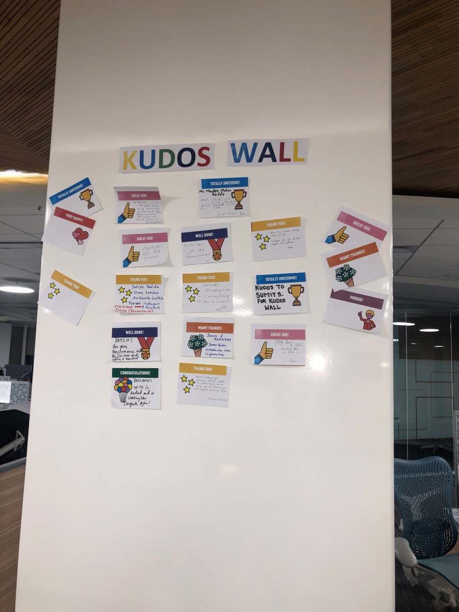KUDOS Wall with KUDO cards – Inspiring Agility